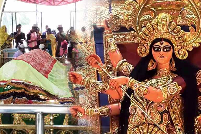 পিরের দরগায় শিরনি দিয়ে শুরু হয় সিংহ মজুমদার বাড়ির দুর্গাপুজো